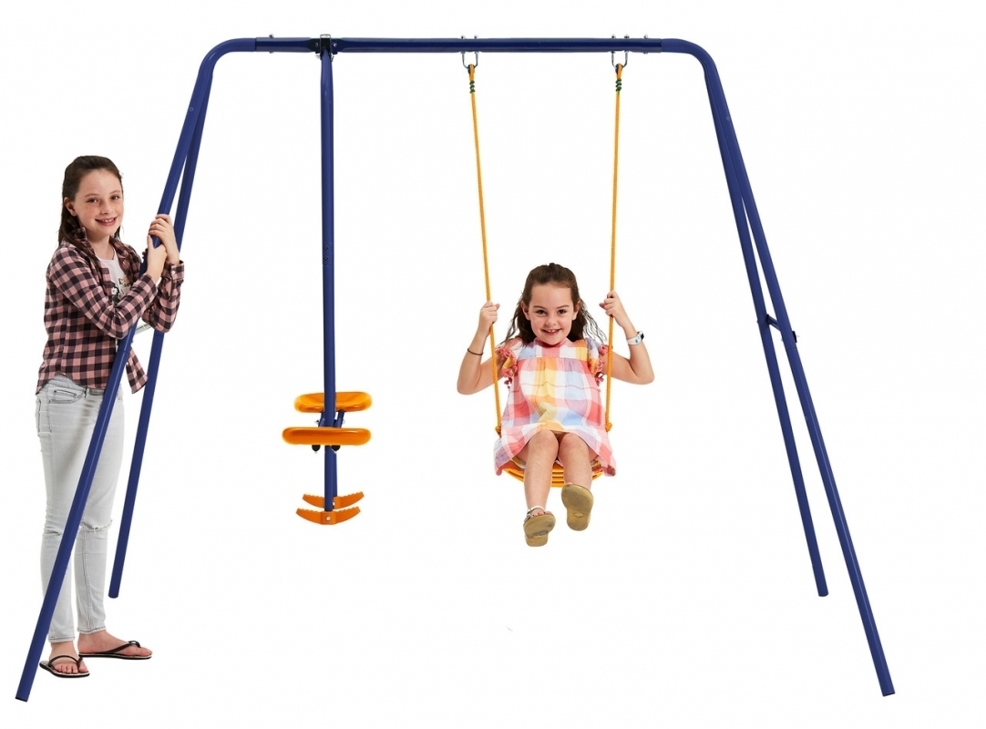 Action Double Swing Set with Glider - by Playground accessories online ...